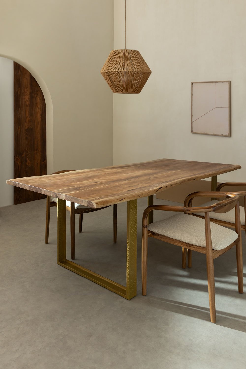 Rectangular Acacia Wood Dining Table (220x105 cm) Assier - SKLUM