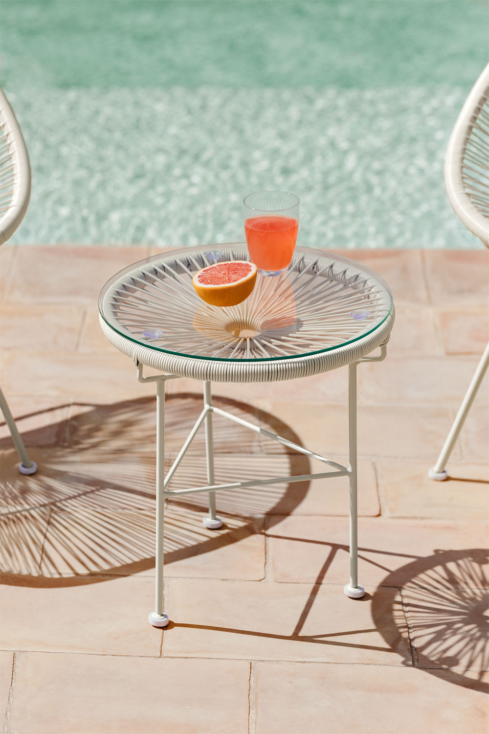 Round side table Ø45 cm in metal and polyethylene Acapulco - SKLUM