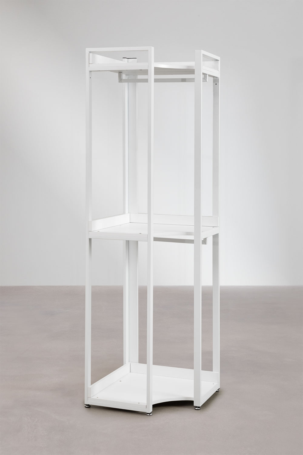 Open Corner Modular Wardrobe with 3 Pieces and Drawers in Steel and ...