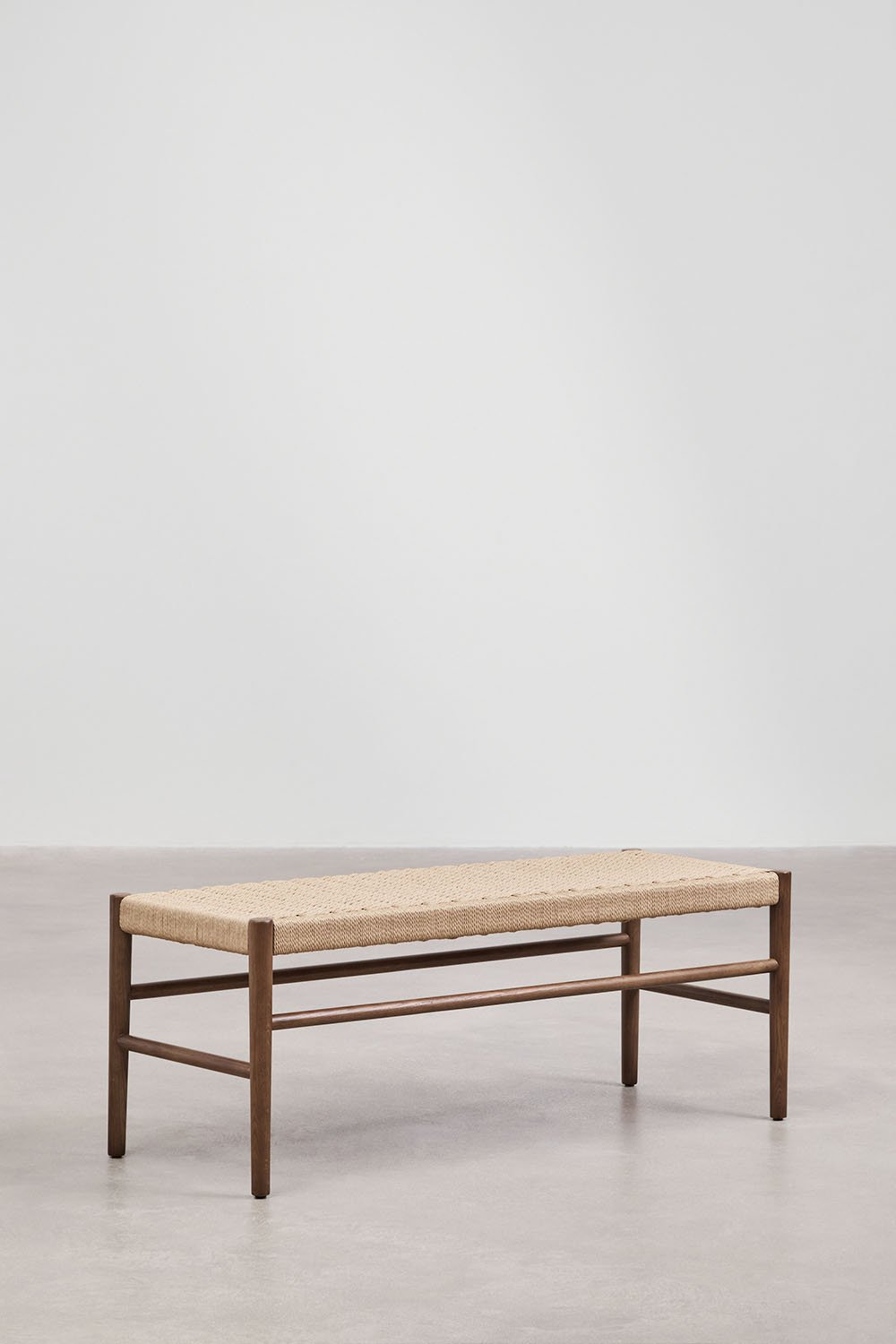 Bench in Oak Wood and Mara Braided Rope - SKLUM