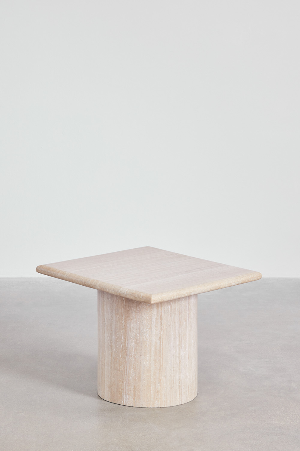 Square bedside table in Lausanne travertine - SKLUM