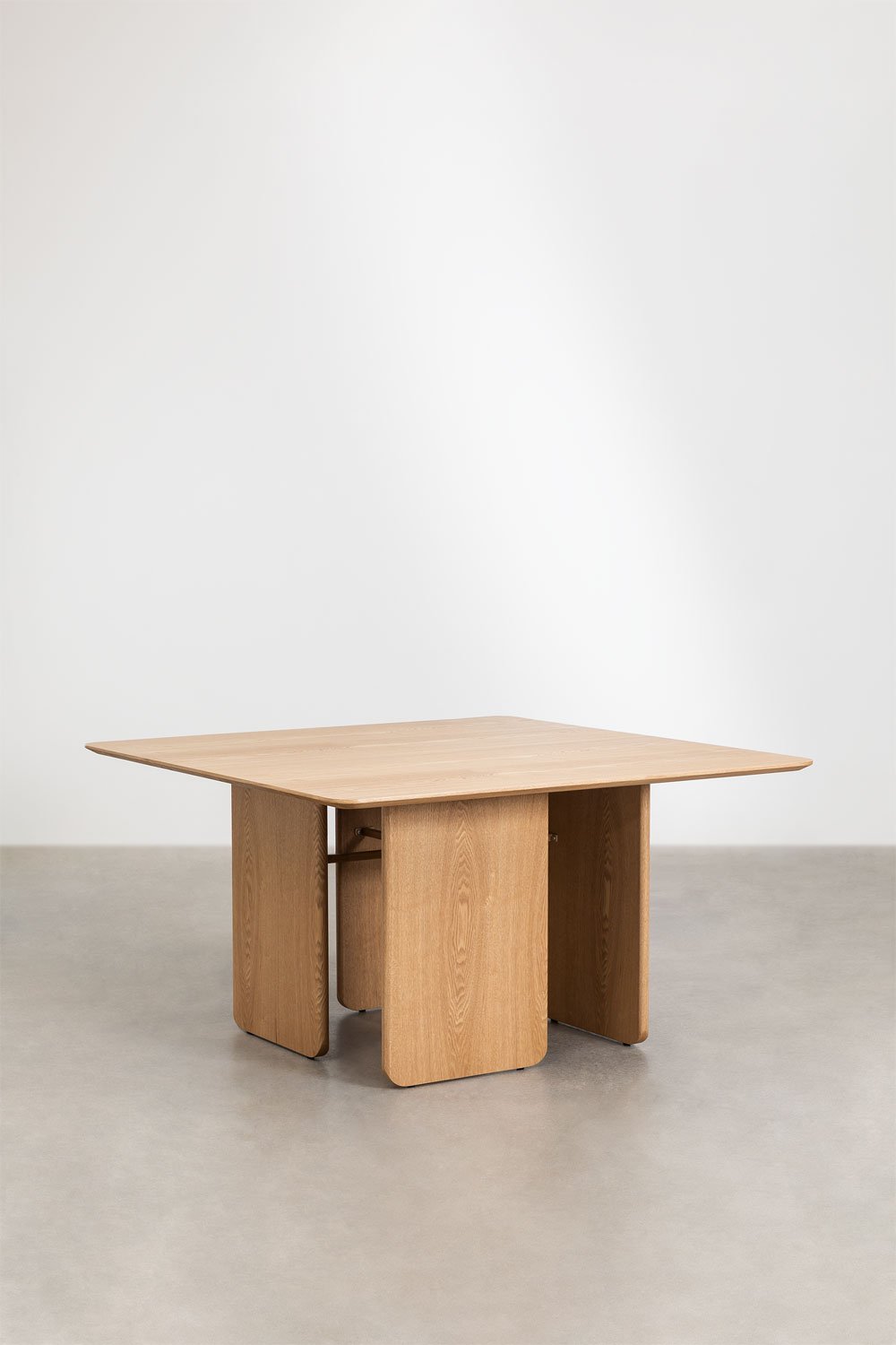 Square dining table in MDF and ash veneer (140x140 cm) Ginger - SKLUM