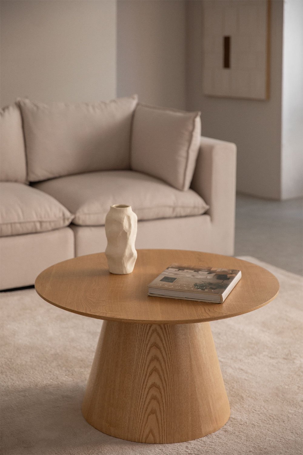Aura round coffee table Ø80 cm in wood - SKLUM