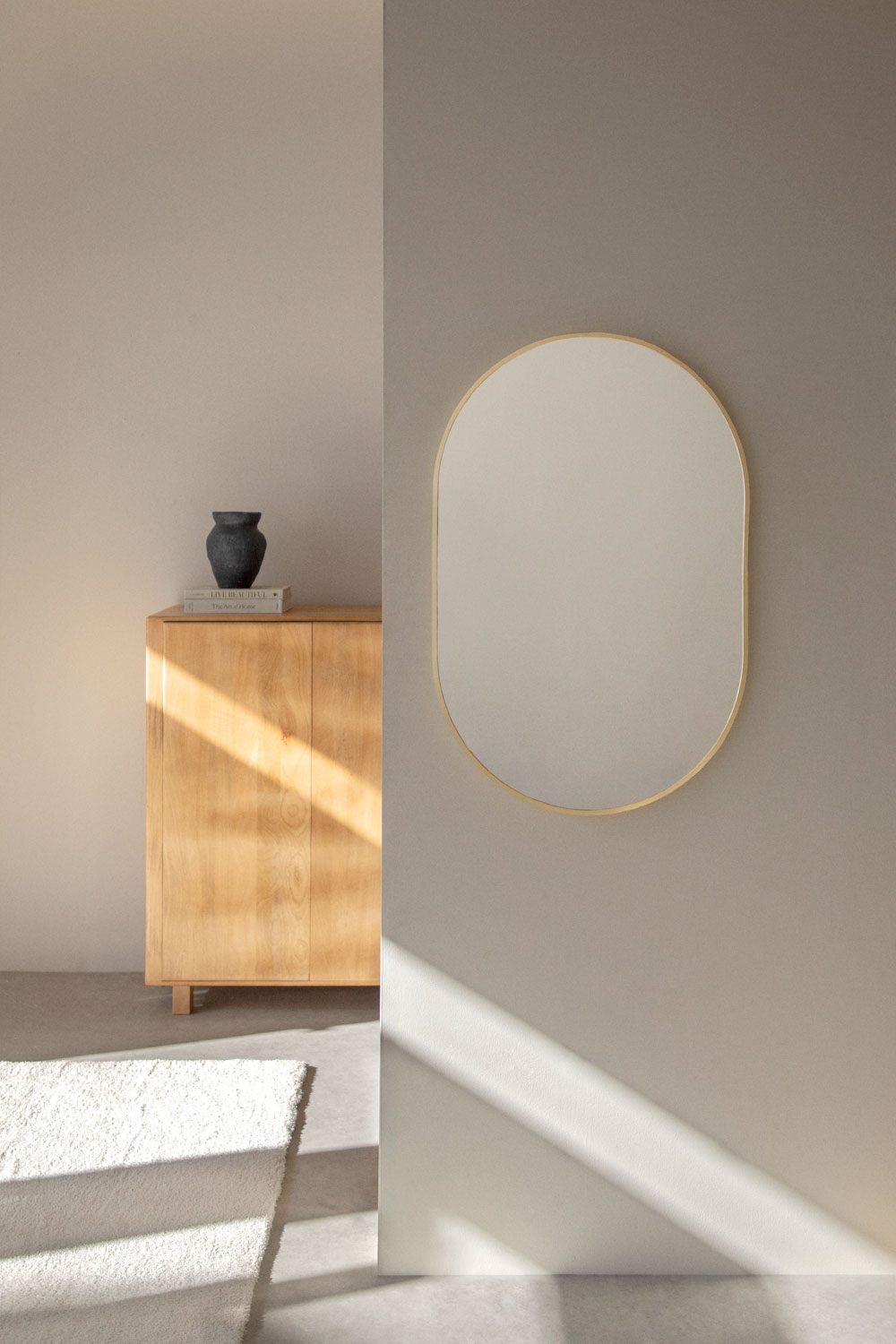 Oval aluminum wall mirror 60x90 cm Draves - SKLUM