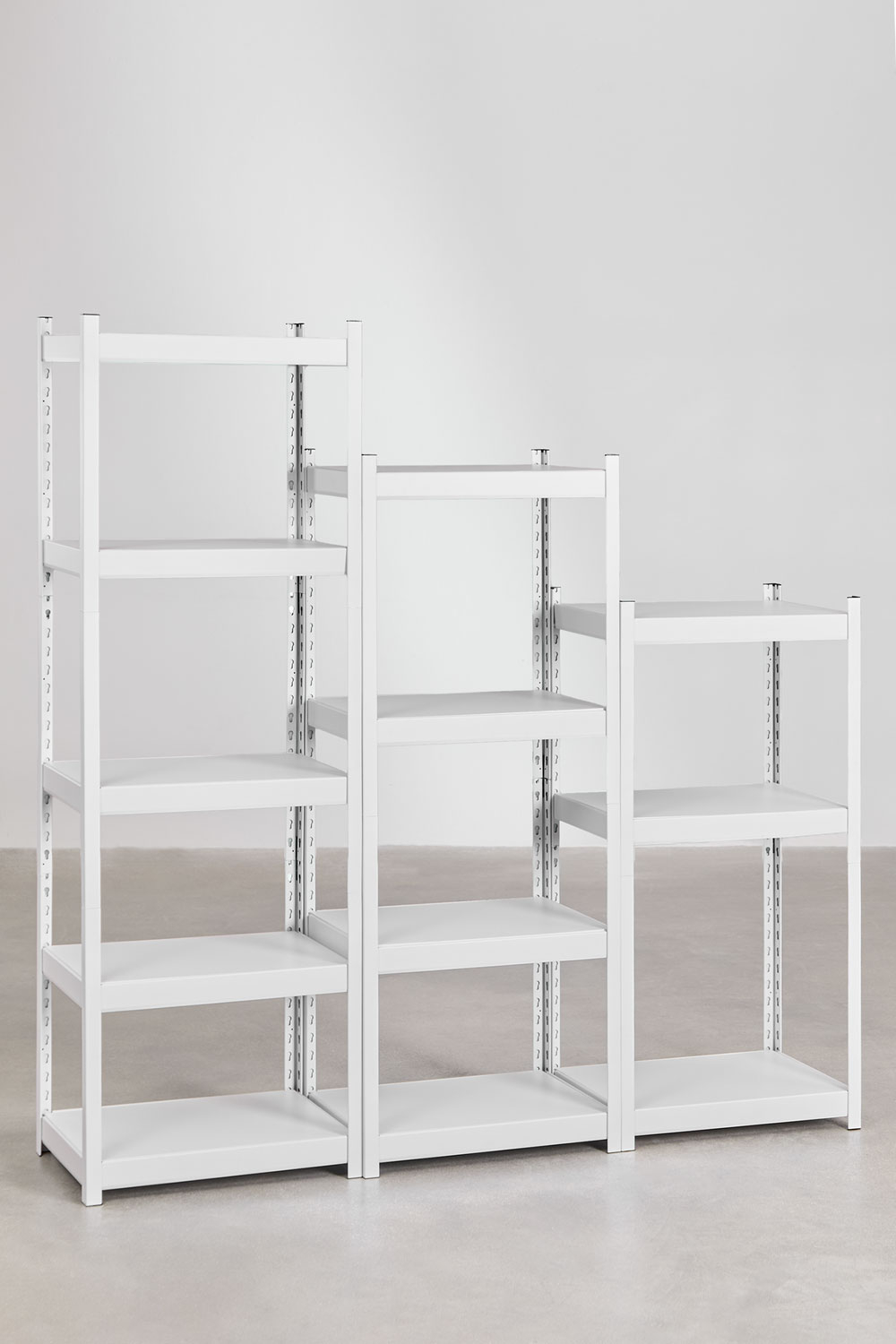 Set of 3 steel shelves (180-150-120x60 cm) Crenzi - SKLUM