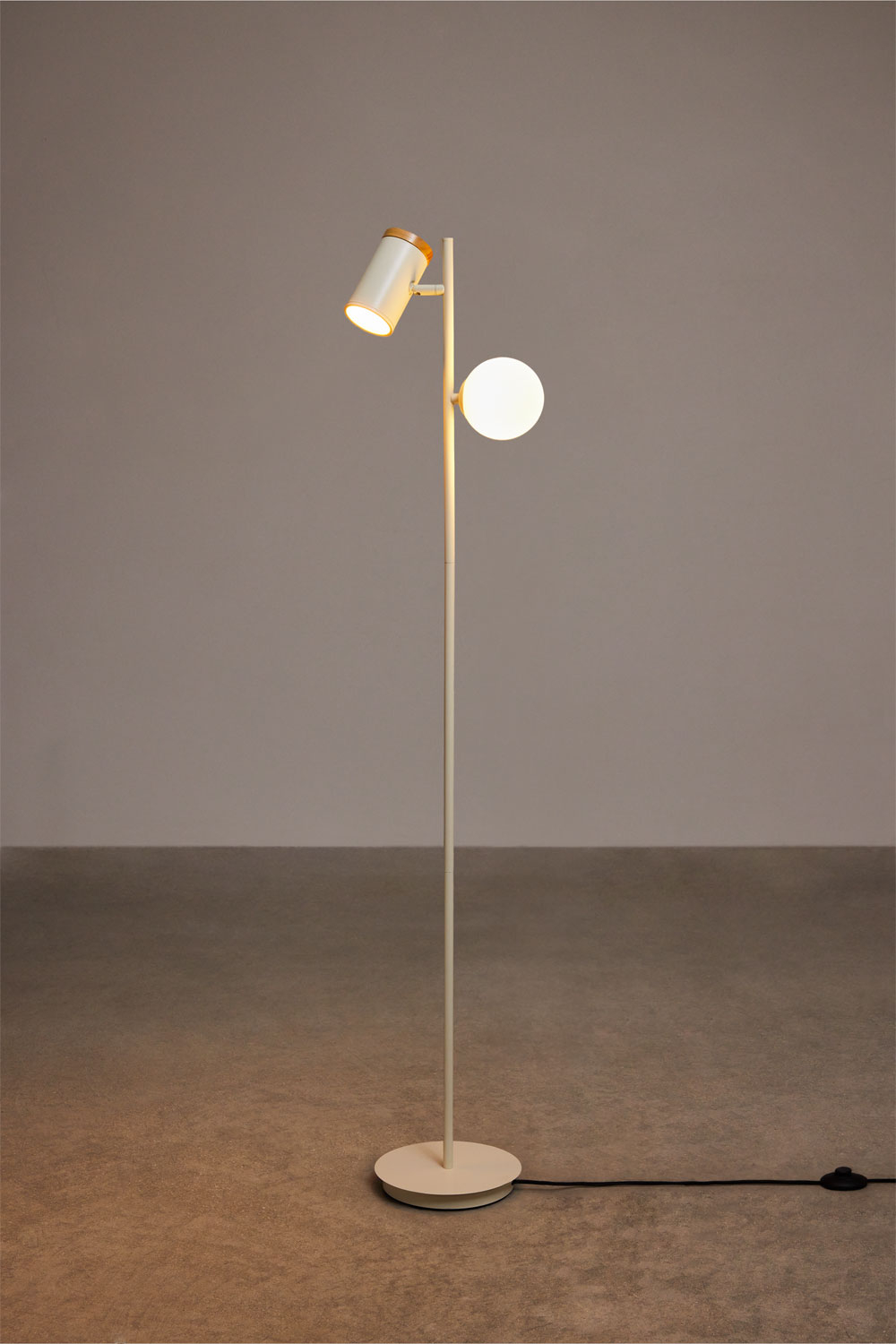 Directional floor lamp with 2 light points in Amaranto iron - SKLUM
