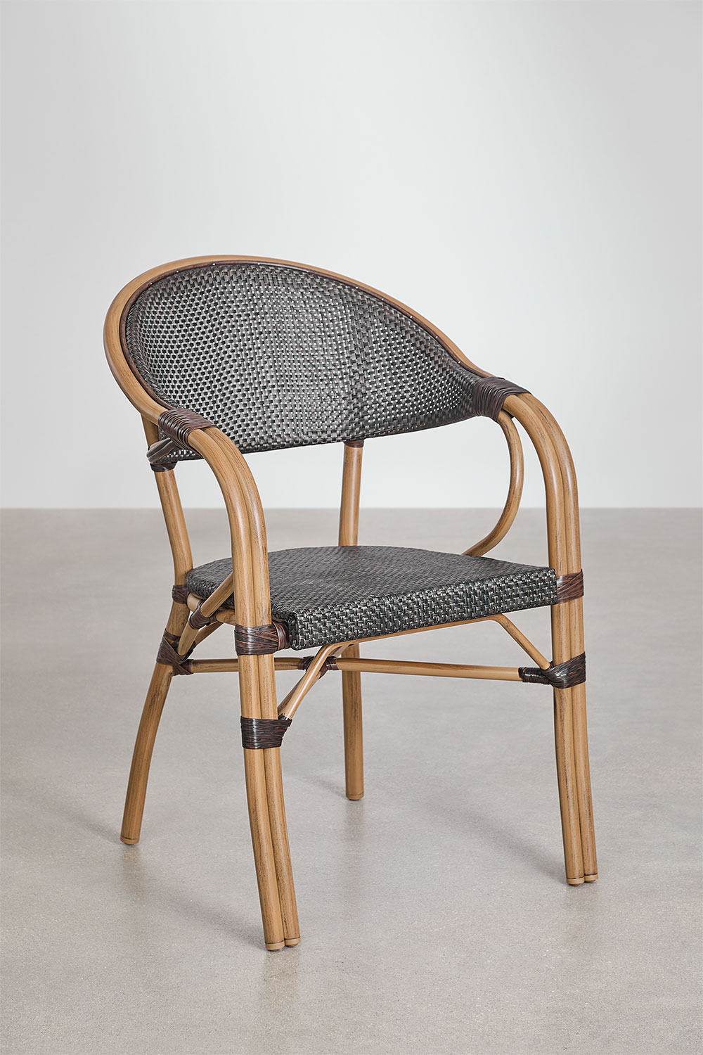 Pack of 2 Brielle Bistro Classic stackable dining chairs with armrests ...