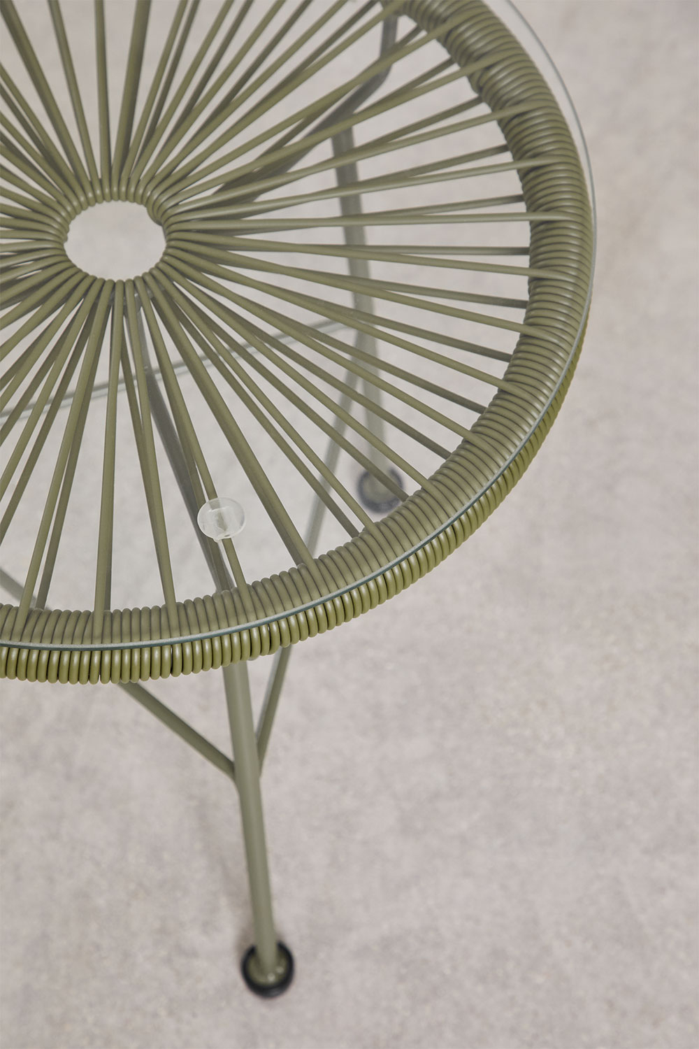 Round side table in iron and synthetic wicker (Ø45 cm) Acapulco - SKLUM