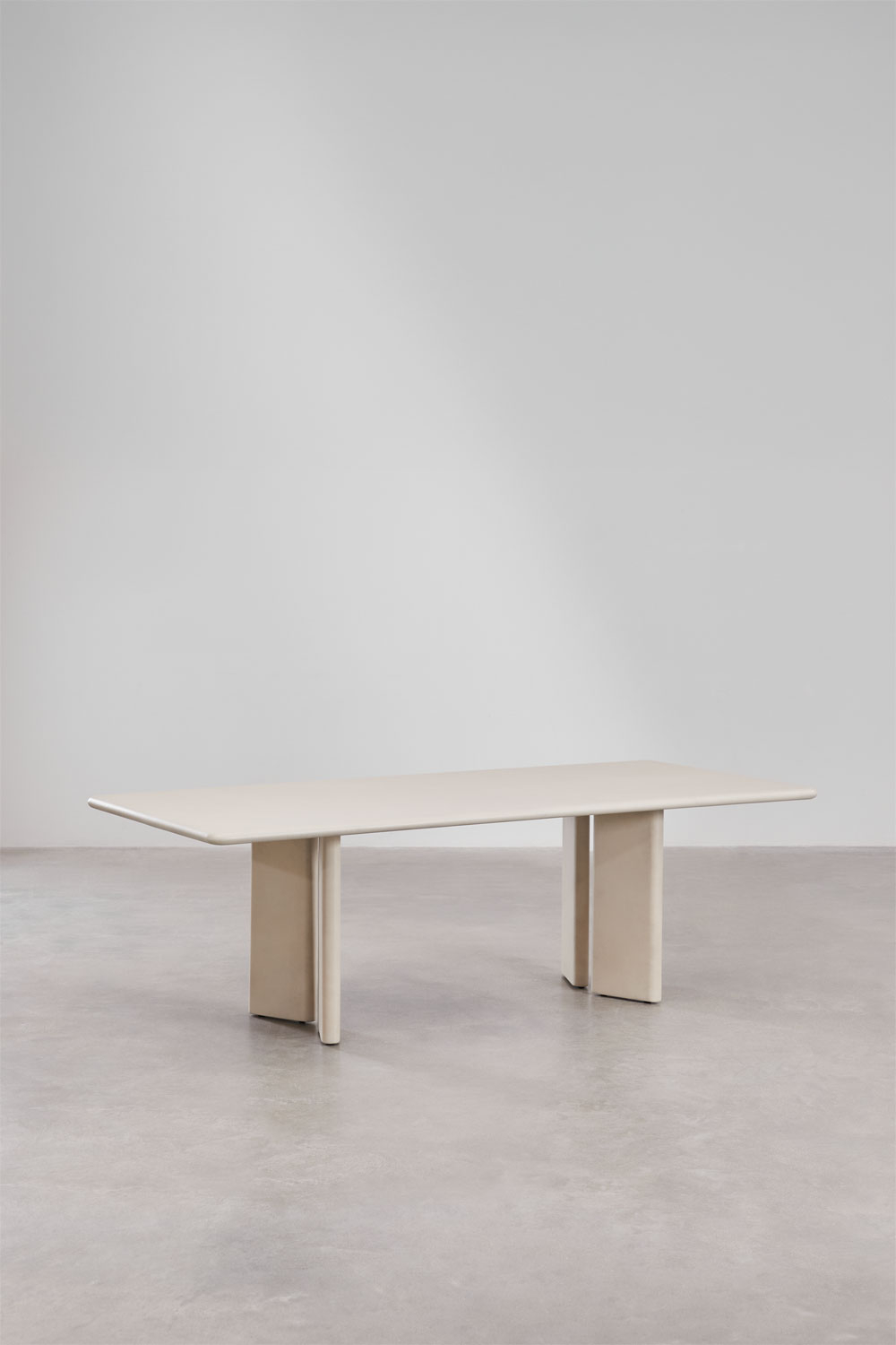 Rectangular garden table 240x100 cm in Chelsea cement - SKLUM