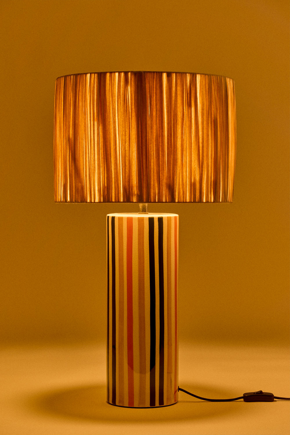 Arendal stoneware and raffia table lamp - SKLUM