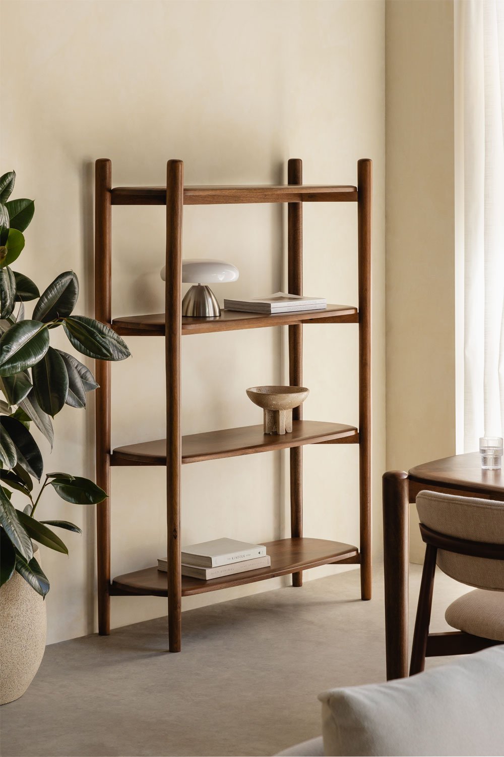4-shelf mango wood bookcase Gina - SKLUM