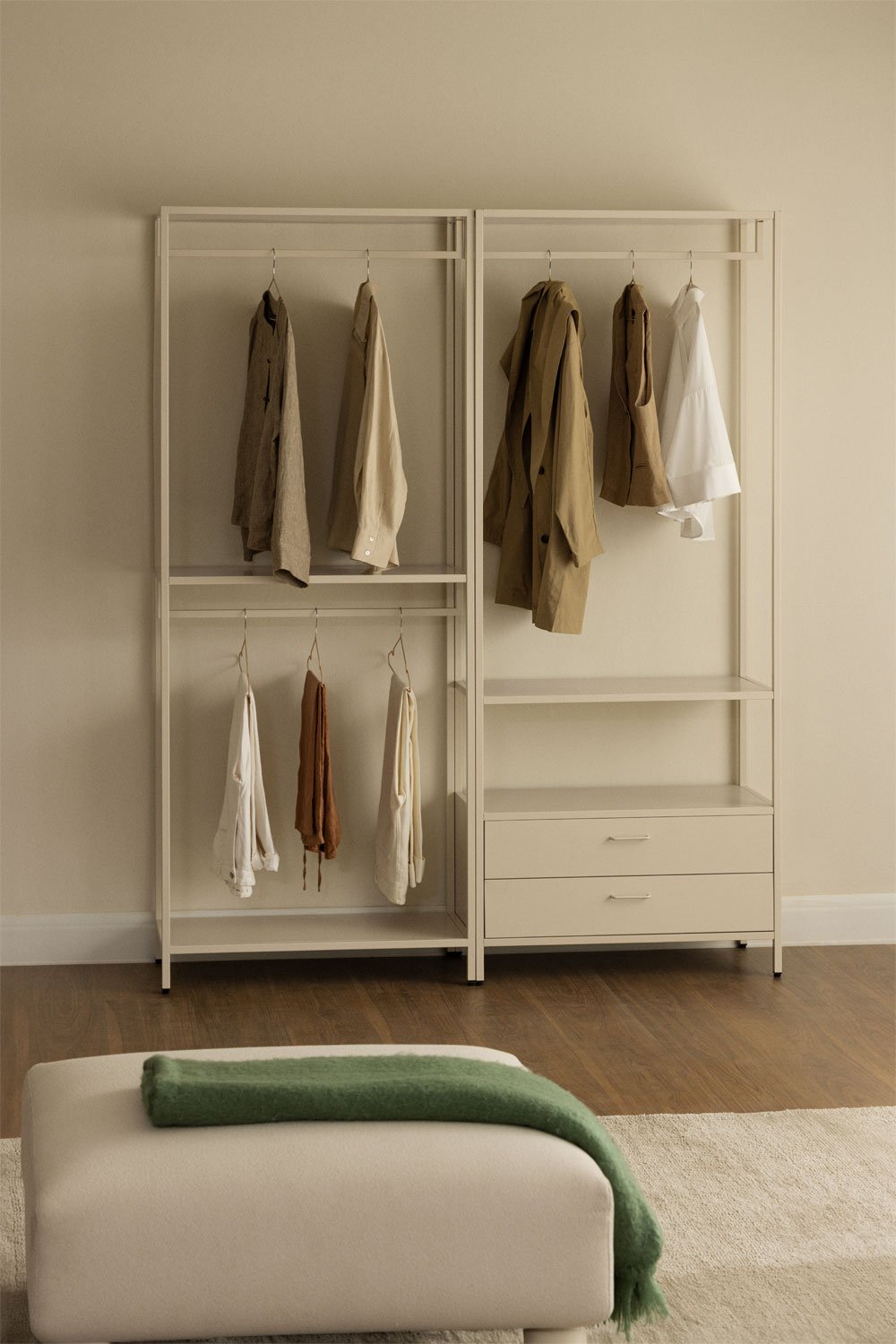 Janine 2-piece open modular wardrobe with drawers - SKLUM