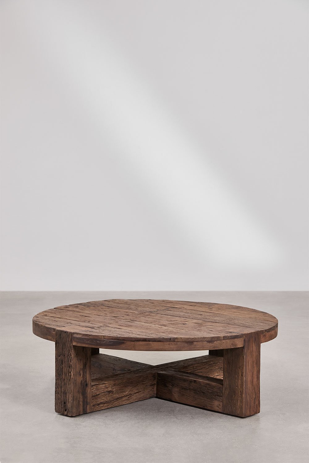 Round coffee table Ø120 cm in recycled Juvira wood - SKLUM