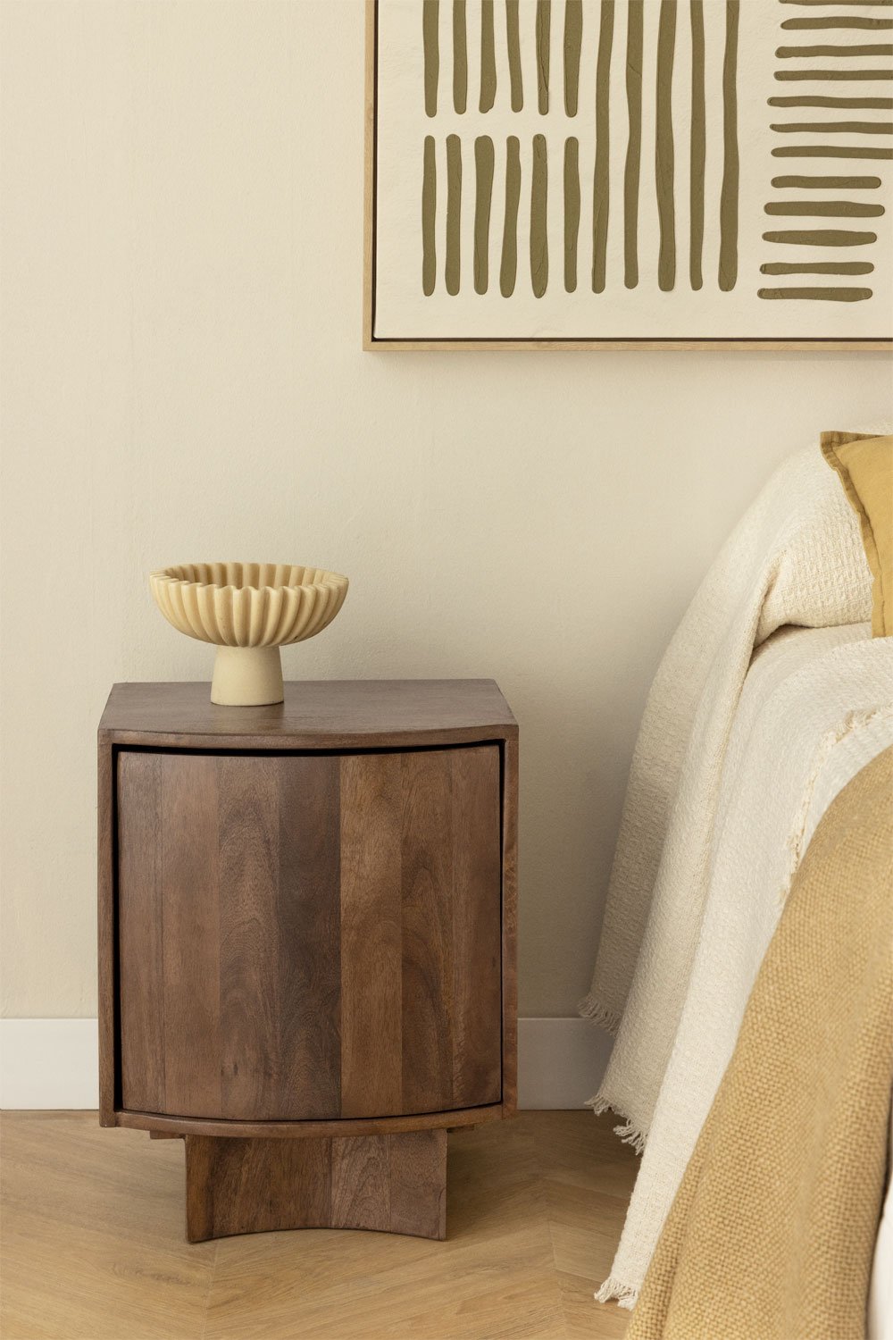 Atlanta wood bedside table 40x35 cm - SKLUM