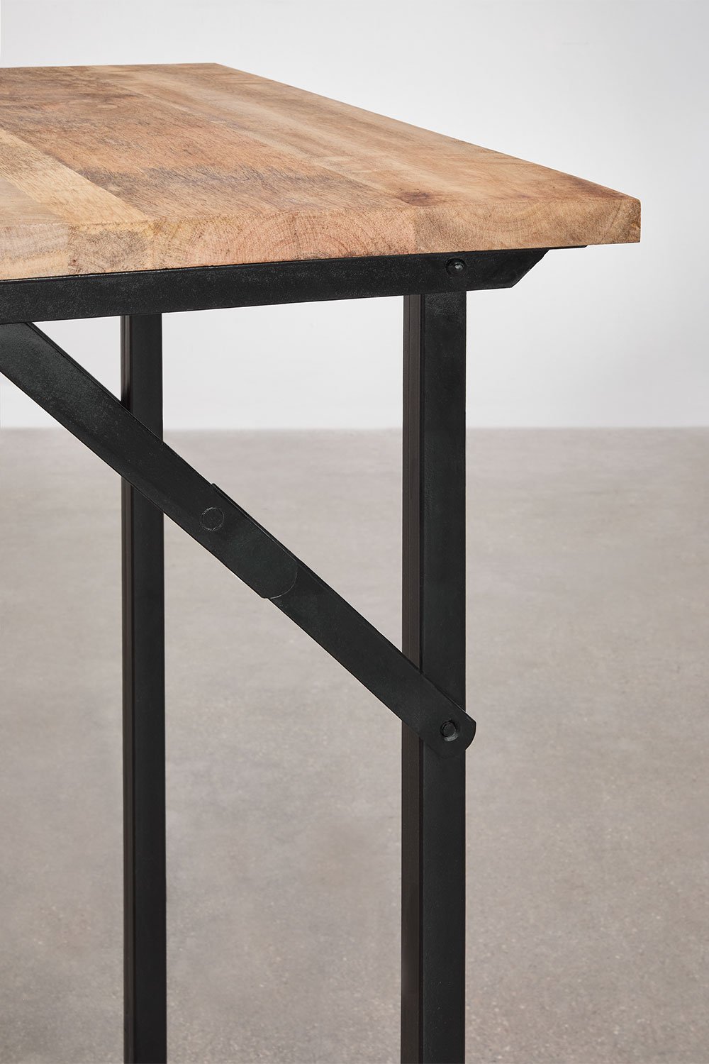 Rectangular high table 160x65 cm in mango wood and Fer iron - SKLUM