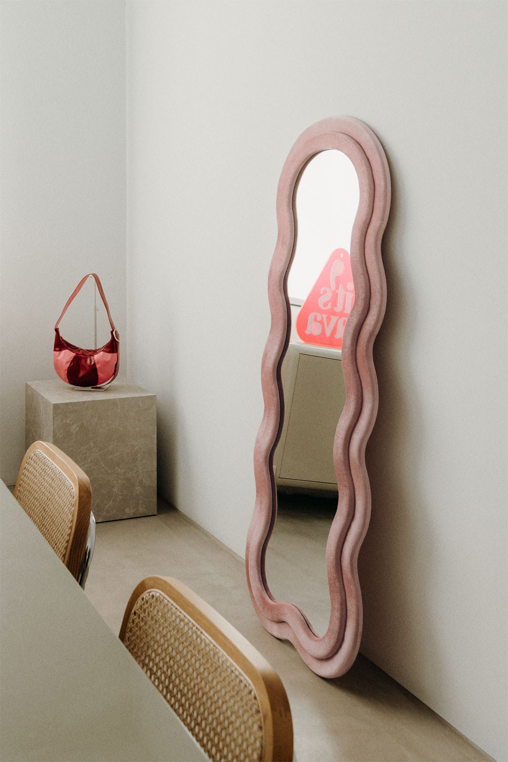 Upholstered wall mirror 60x160 cm Evelyn - SKLUM