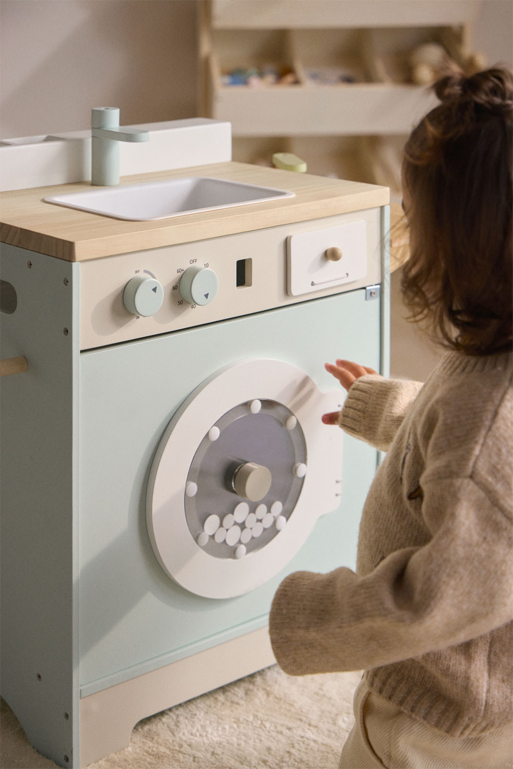 Glenn Kids Wooden Washing Machine - SKLUM