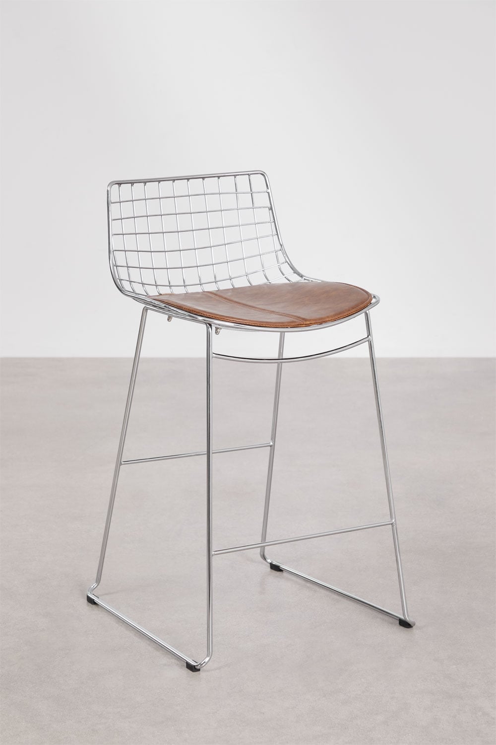 Pack of 2 high stools with steel backrest Renee - SKLUM