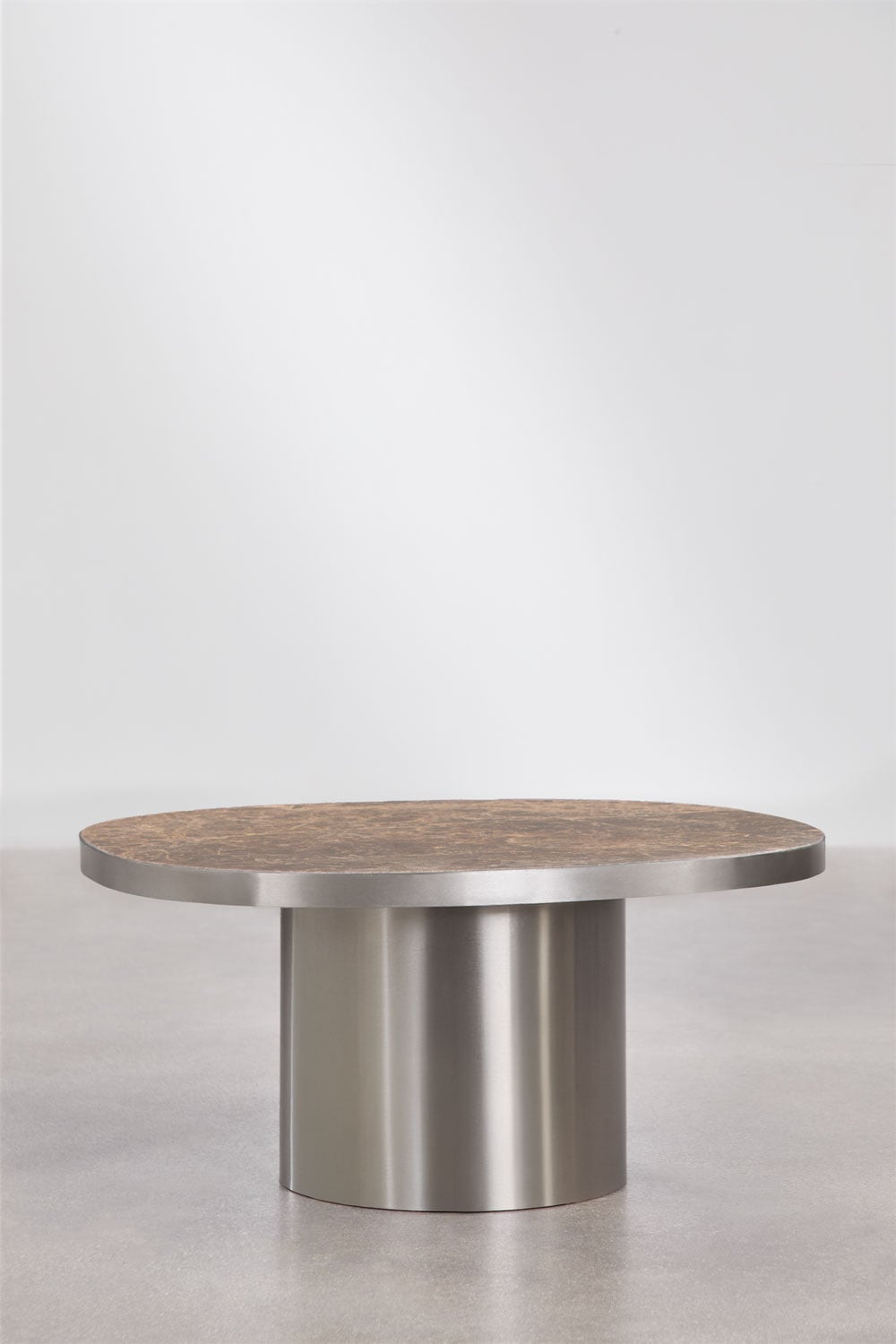 Set of 2 coffee tables in natural stone and stainless steel Fertrix - SKLUM